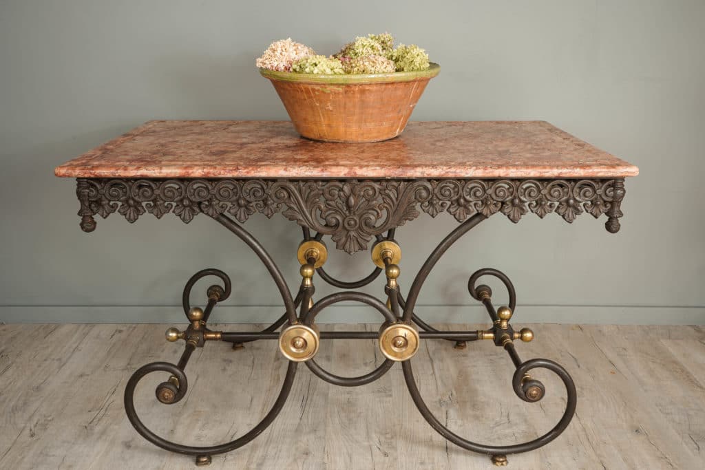 Antique French Patisserie Table with Marble Top - DGA by Tina Bird