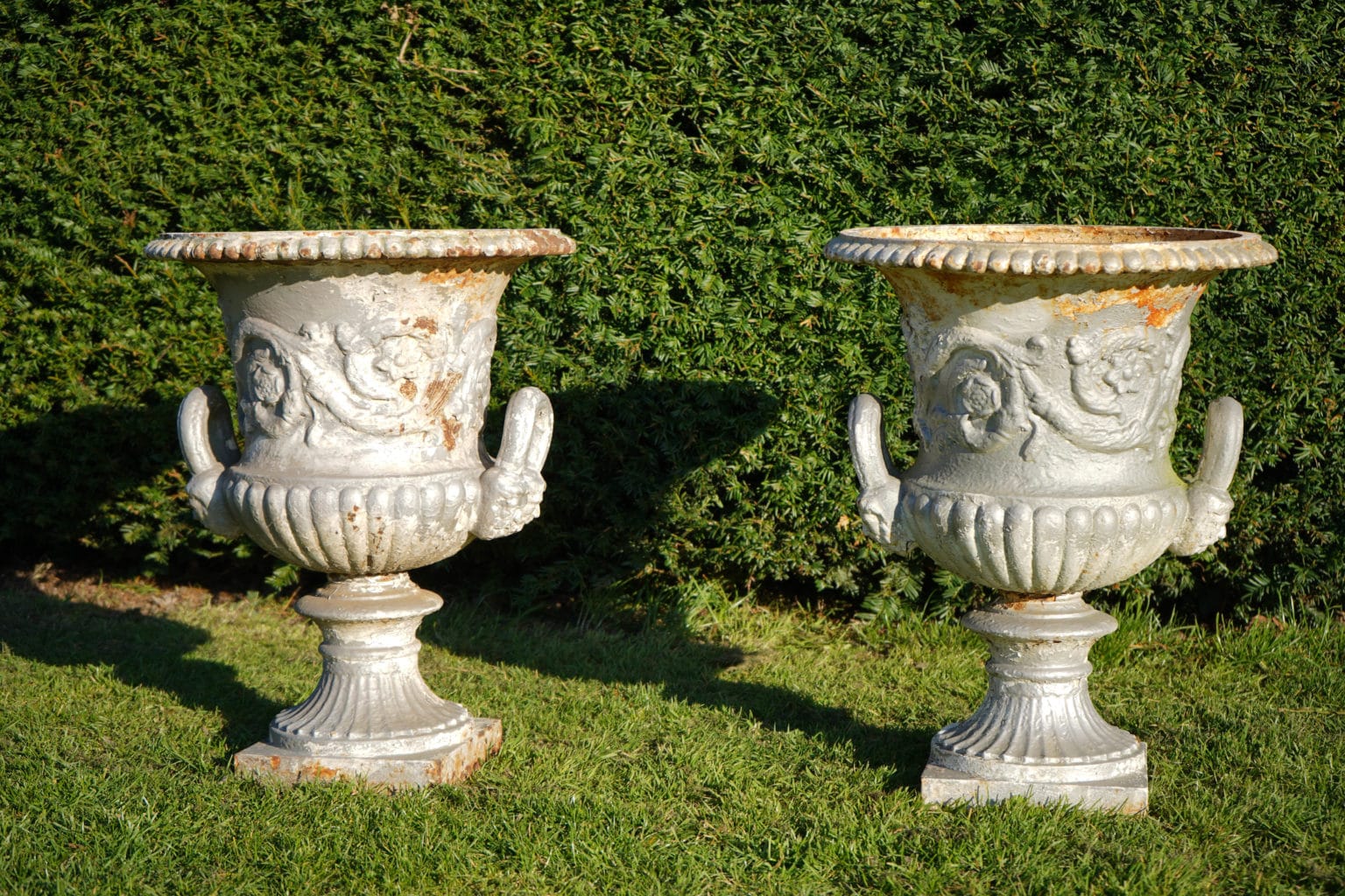 An original pair of Andrew Handyside Garden Urns - DGA by Tina Bird