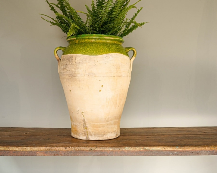 Green Mottled Clay Pot - DGA by Tina Bird