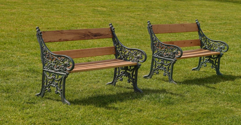 Pair of Victorian Style Cast Iron Garden Benches - DGA by Tina Bird