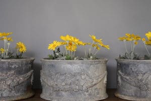 Three Small Vintage Lead Planters - DGA by Tina Bird