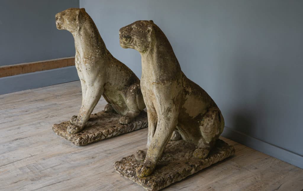 A life size pair of impressive cast stone Garden Leopards - DGA by Tina ...