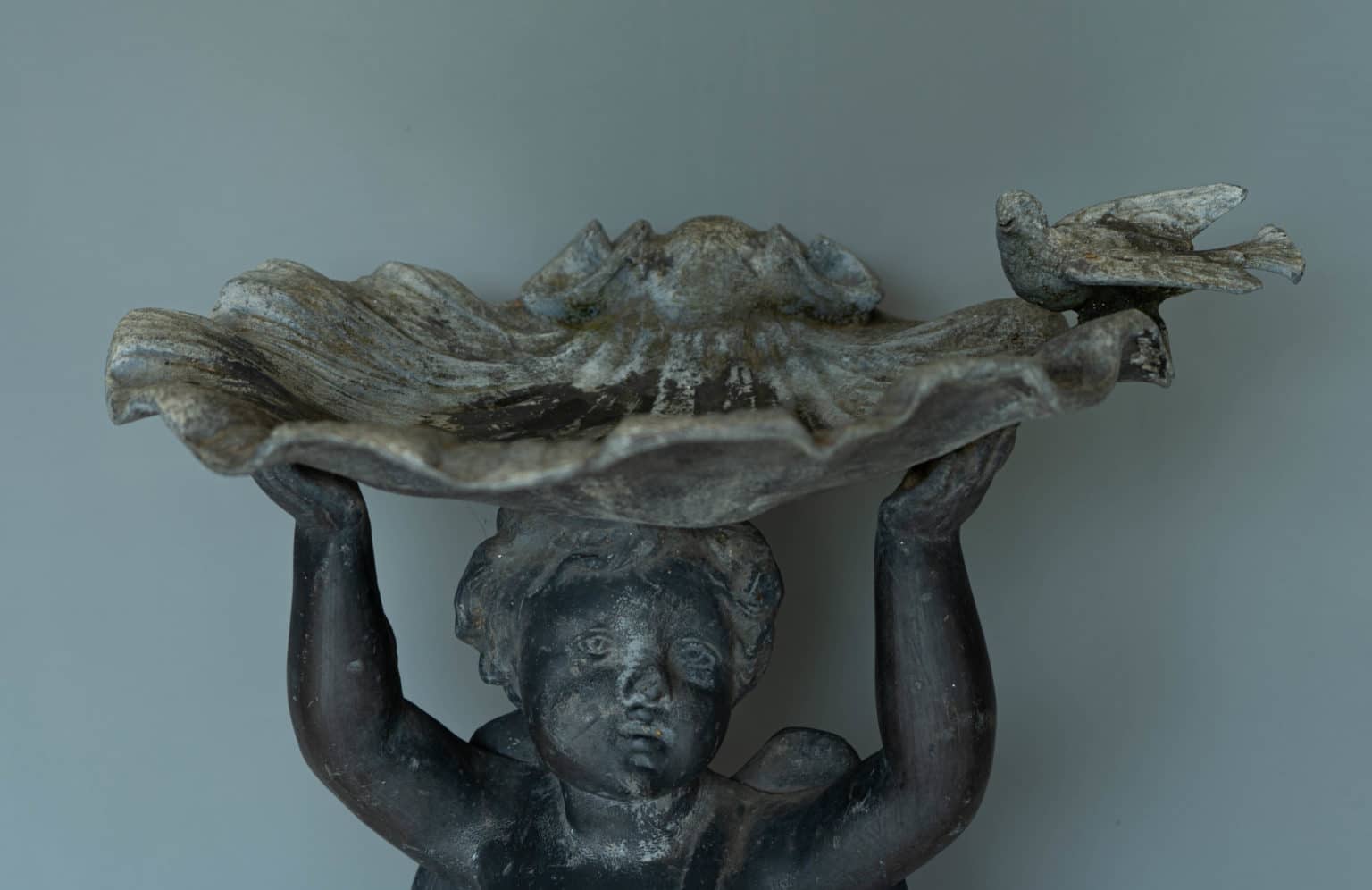 Vintage Lead Cherub Bird Bath - DGA by Tina Bird