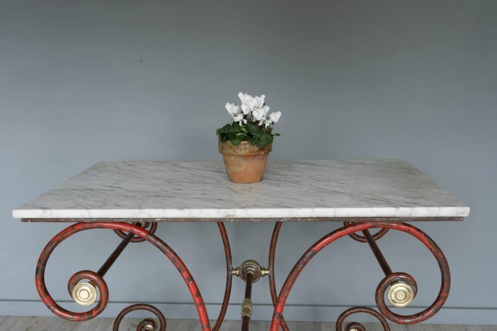 Antique French Pastry Table with Marble Top - DGA by Tina Bird