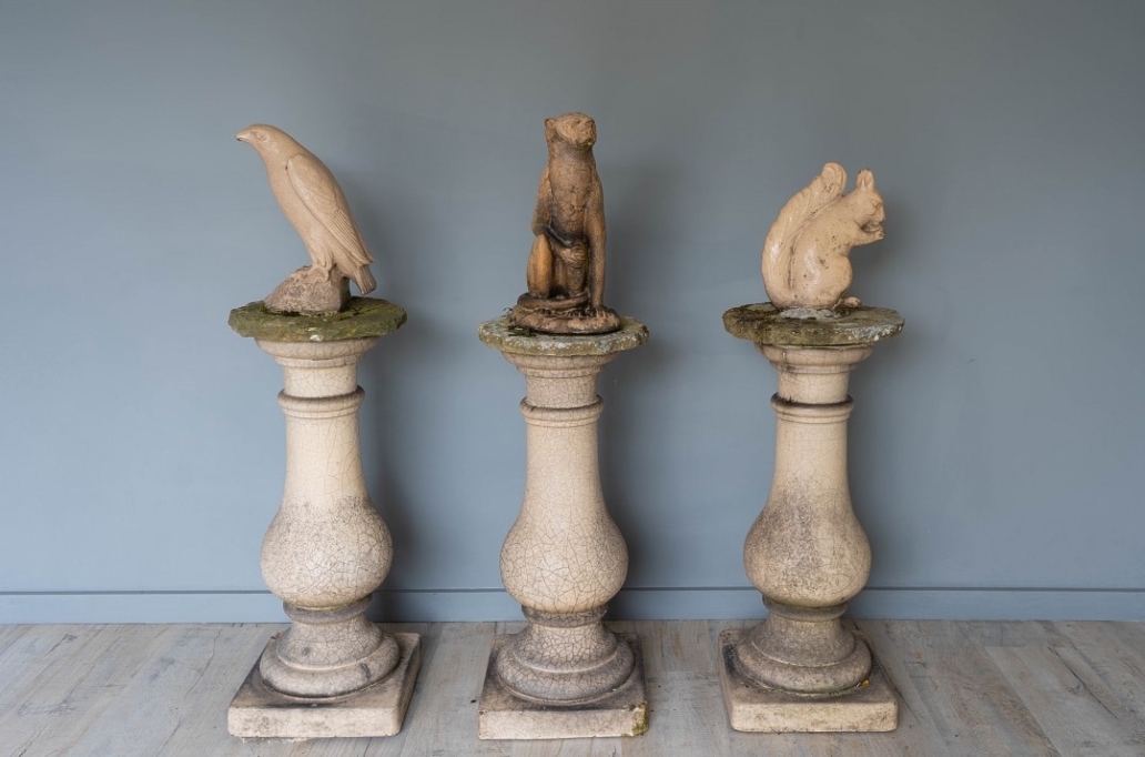 Trio of antique LEFCO Glazed Terracotta Animals - DGA by Tina Bird