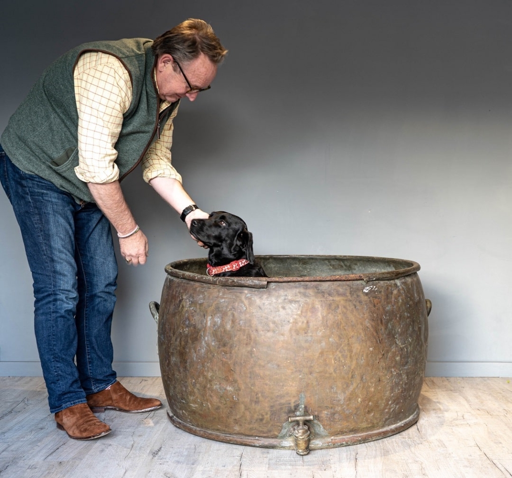 Huge Antique Copper British Cheese Vat - DGA by Tina Bird