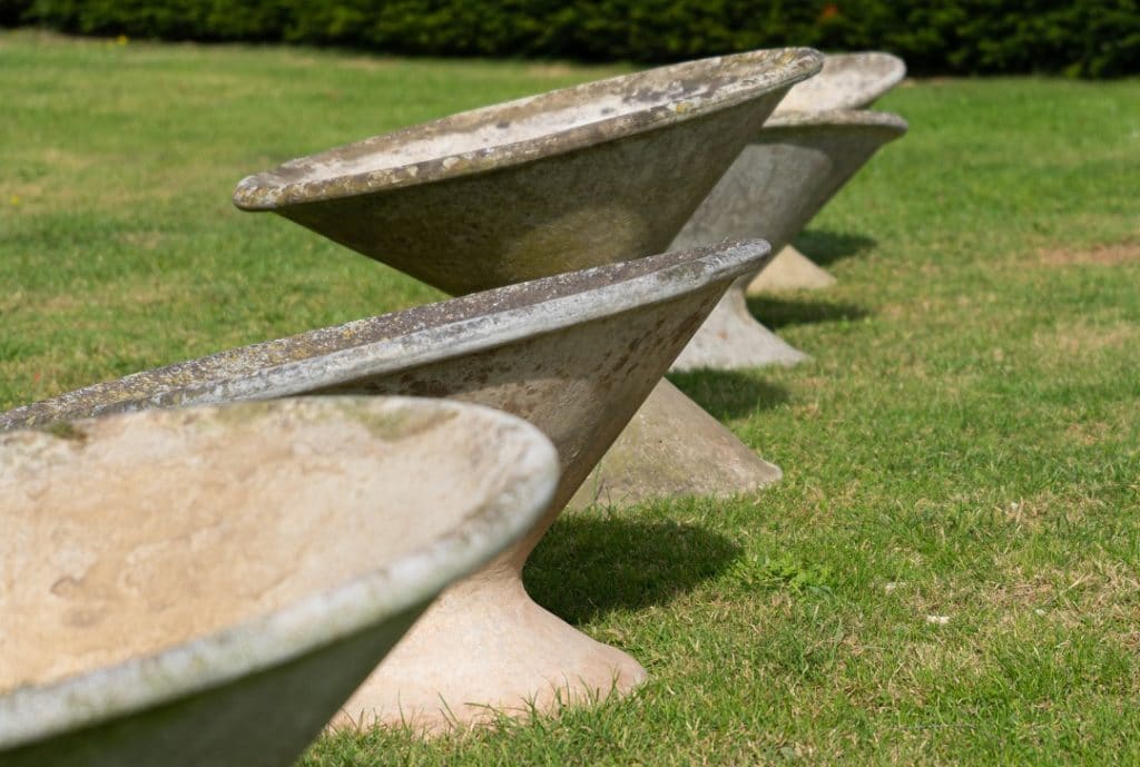 Willy Guhl circular tilted planters - DGA by Tina Bird