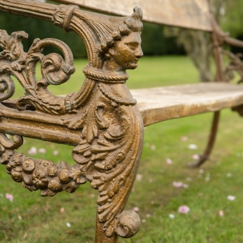 Antique Garden Benches - Decorative Garden Antiques by Tina Bird