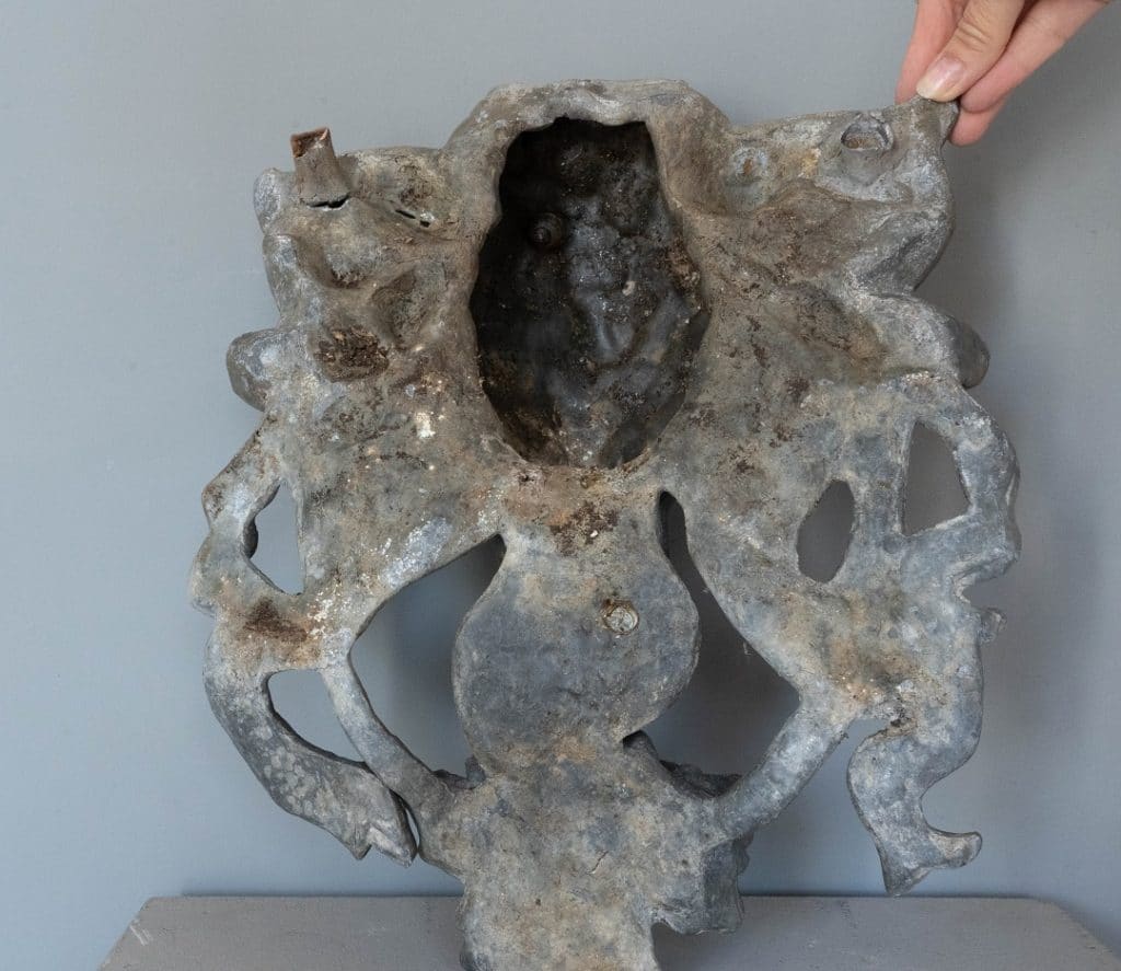 A Lead Ram Face Garden Feature - DGA by Tina Bird