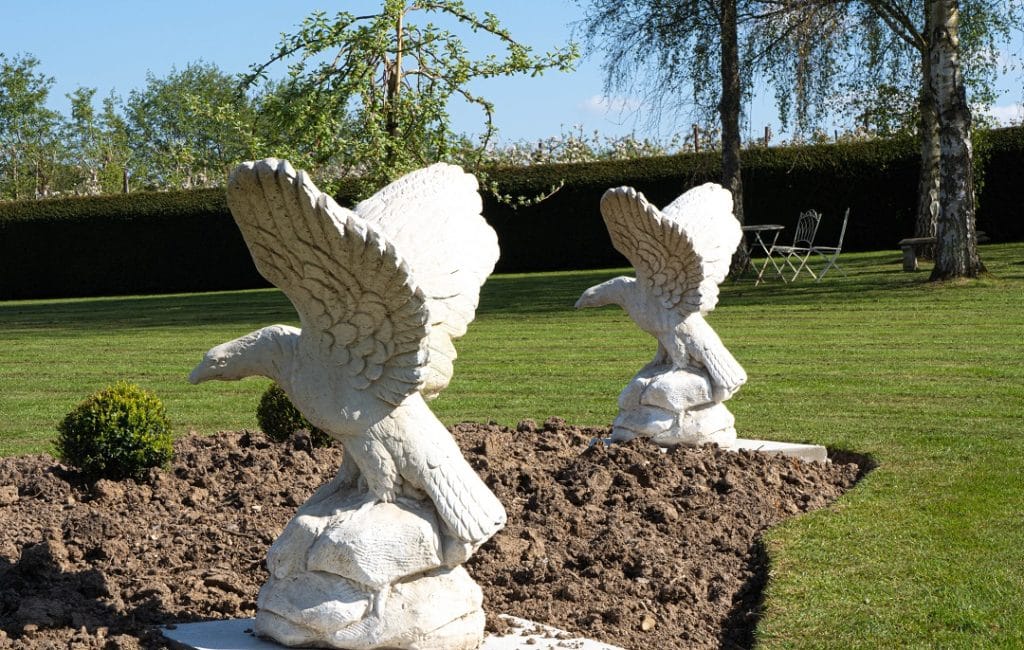 A pair of Cast Stone Giant Eagle Garden Statues - DGA by Tina Bird
