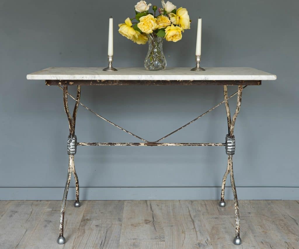 Antique French Iron and Marble Table - DGA by Tina Bird