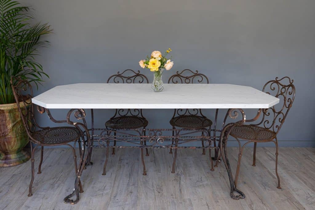 Large Marble Topped Antique Table - DGA by Tina Bird