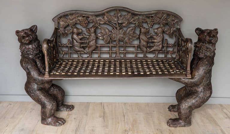 Exceptional Cast Iron Bear Garden Bench - DGA by Tina Bird