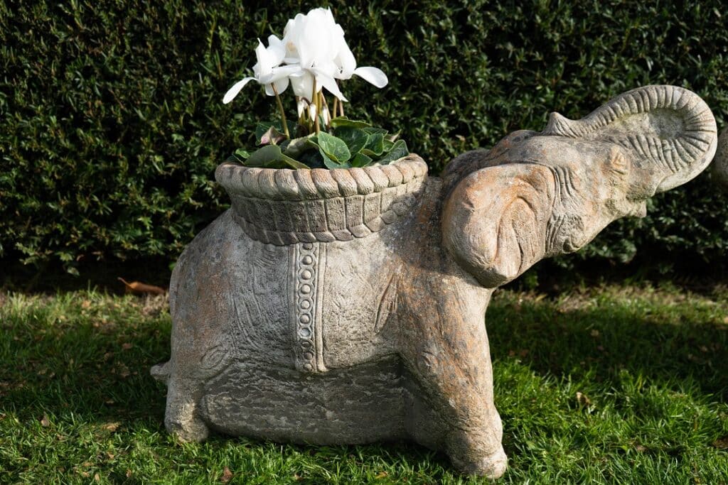 Cast Stone Elephant Planters - DGA by Tina Bird