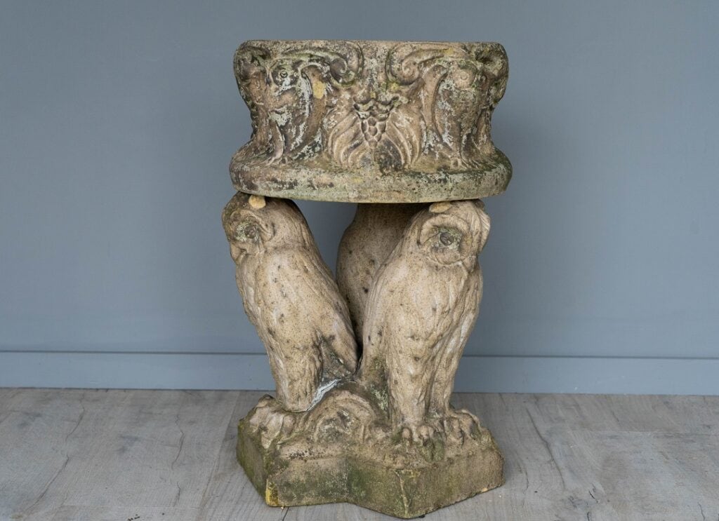 LEFCO antique Owl Birdbath - DGA by Tina Bird