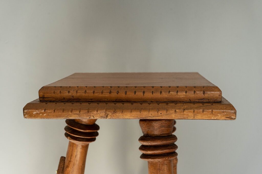 Antique Folk art Wooden Table Stand - DGA by Tina Bird