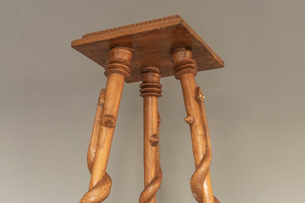 Antique Folk art Wooden Table Stand - DGA by Tina Bird