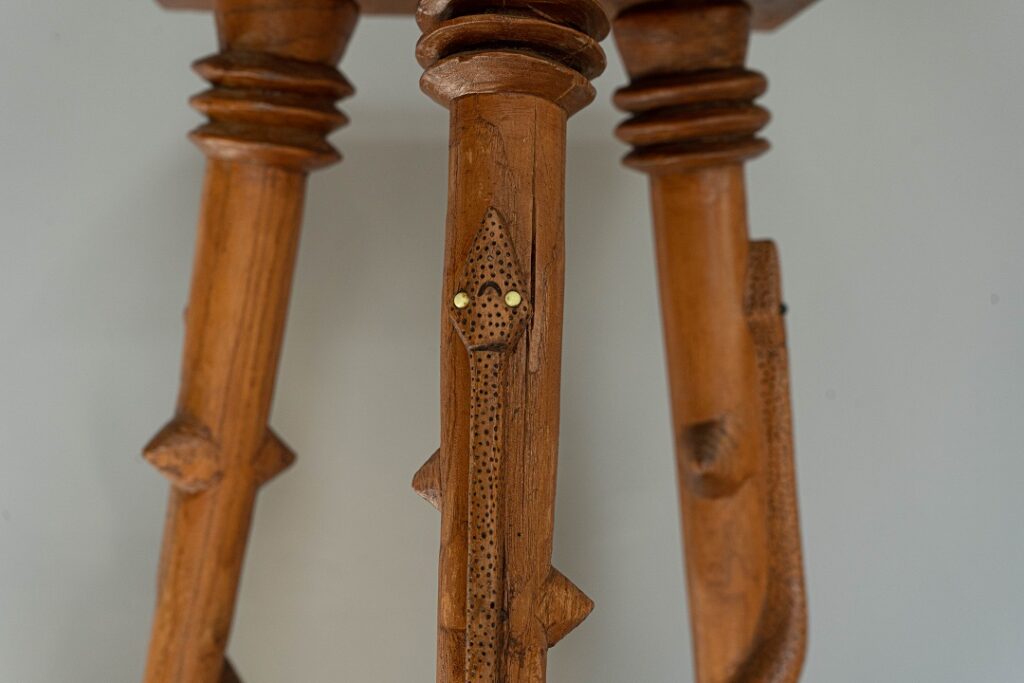 Antique Folk art Wooden Table Stand - DGA by Tina Bird