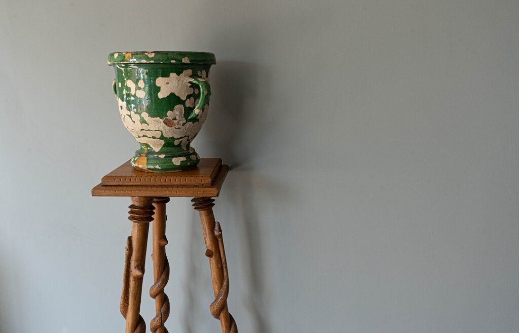 Antique Folk art Wooden Table Stand - DGA by Tina Bird