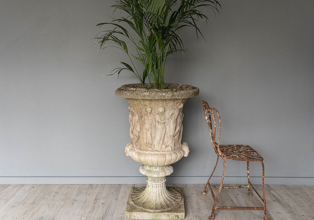 Large Antique Cast Stone Garden Urn - DGA by Tina Bird