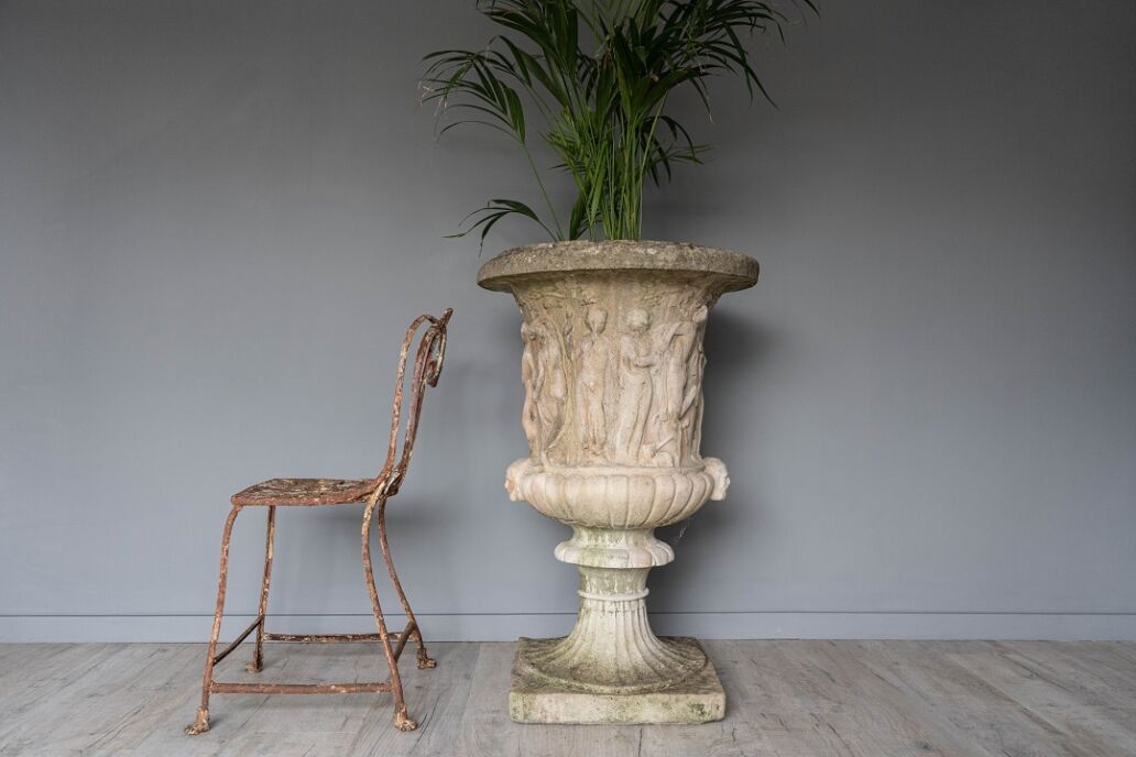 Large Antique Cast Stone Garden Urn - DGA by Tina Bird