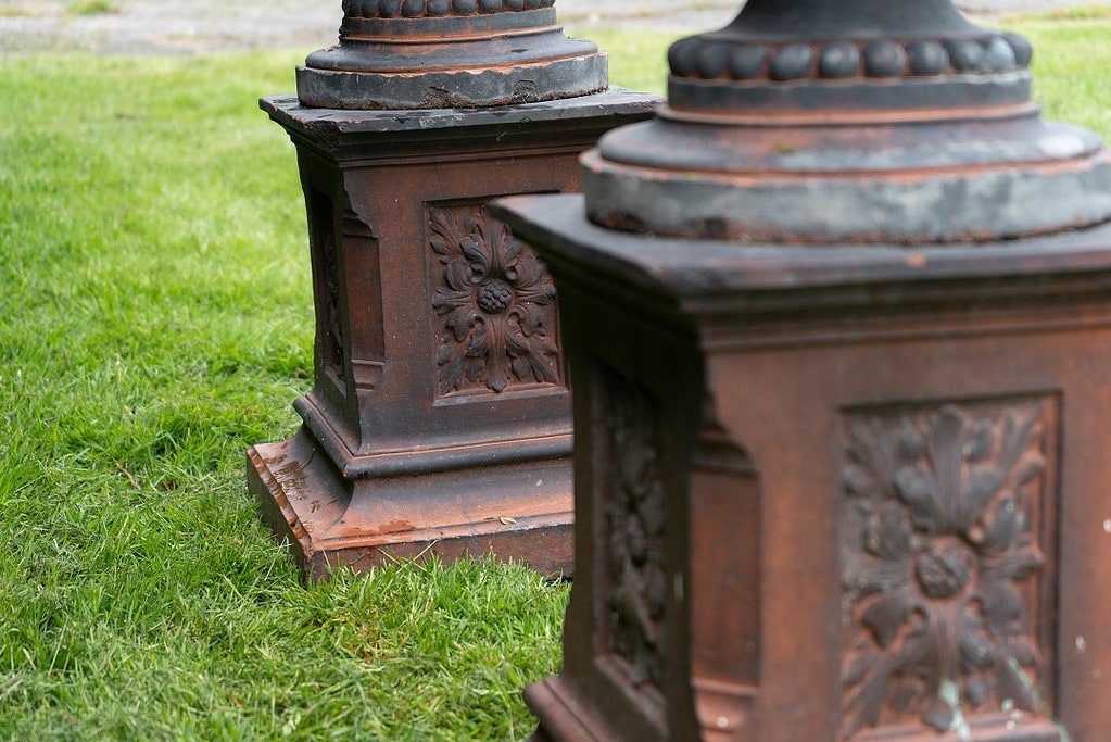Pair of antique Terracotta Urns on Plinths - DGA by Tina Bird
