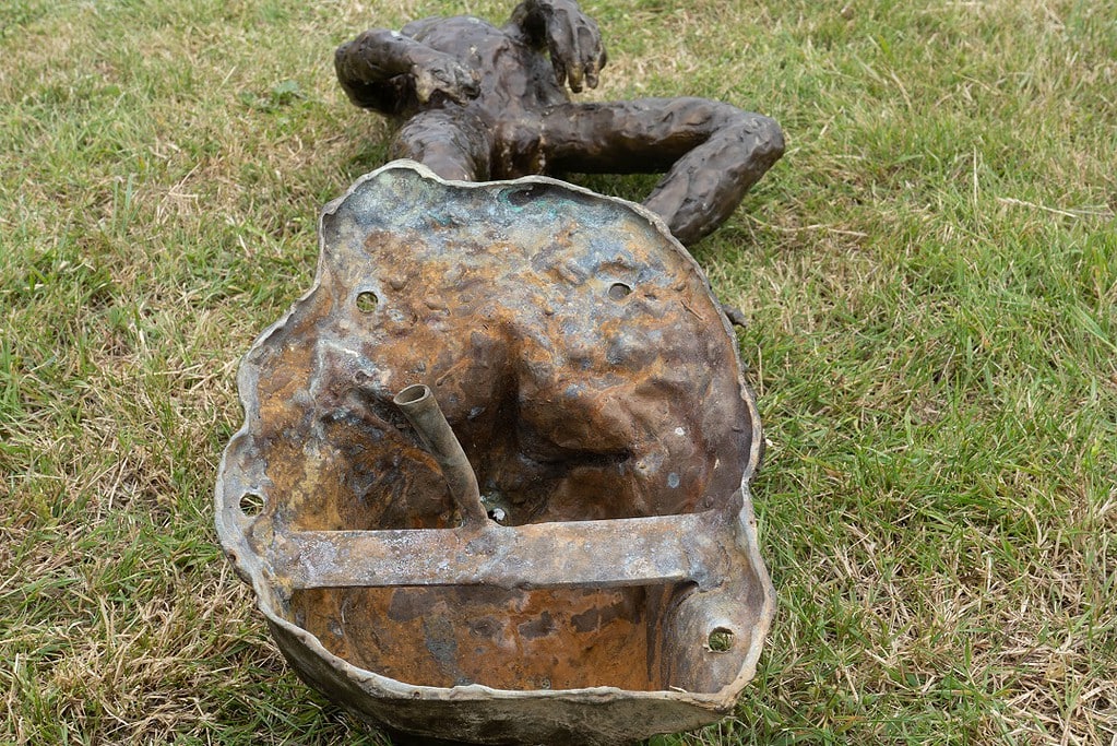 Leaping Frog Sculpture in Bronze Water Fountain - DGA by Tina Bird