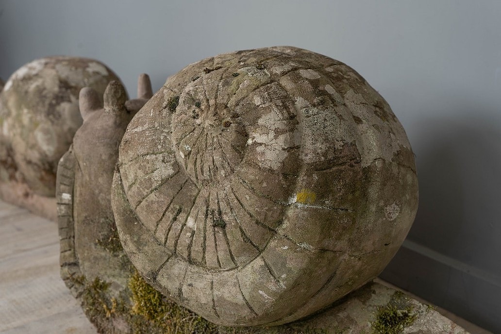 Pair of Stone Garden Snail Statues - DGA by Tina Bird