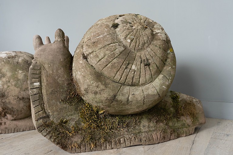 Pair of Stone Garden Snail Statues - DGA by Tina Bird