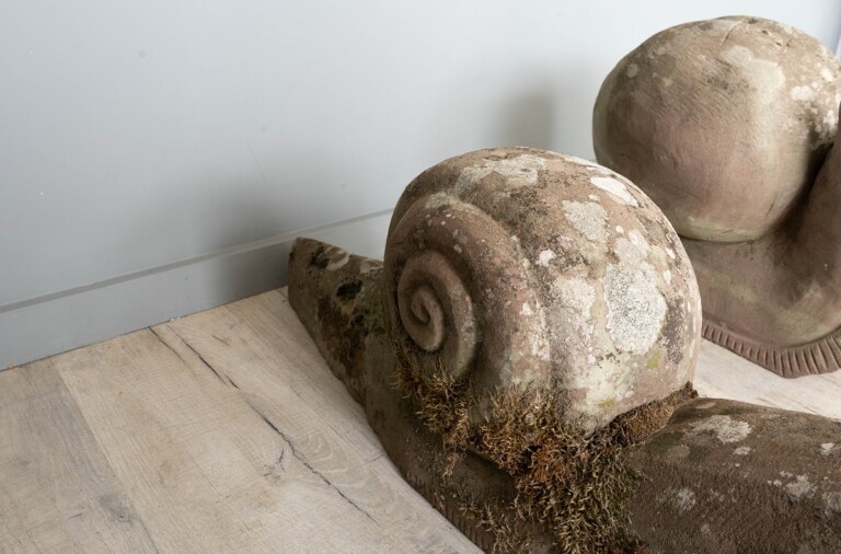 Pair of Stone Garden Snail Statues - DGA by Tina Bird