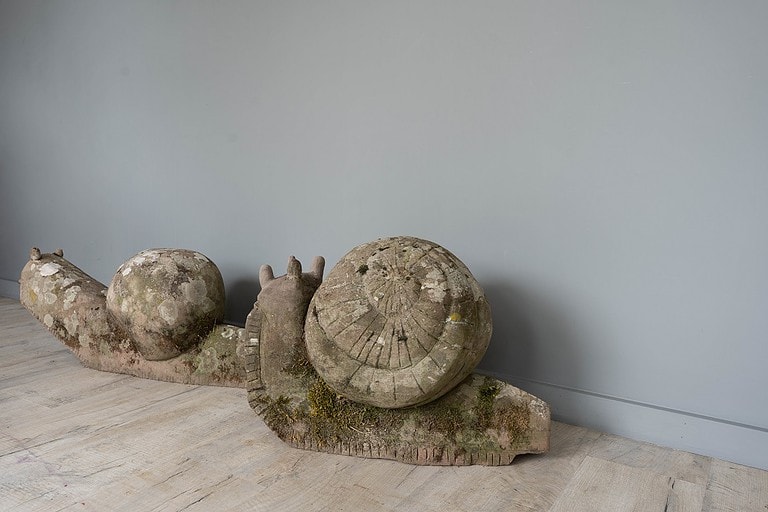 Pair of Stone Garden Snail Statues - DGA by Tina Bird