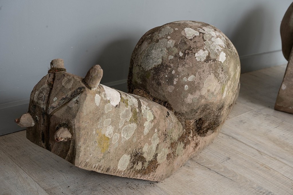 Pair of Stone Garden Snail Statues - DGA by Tina Bird