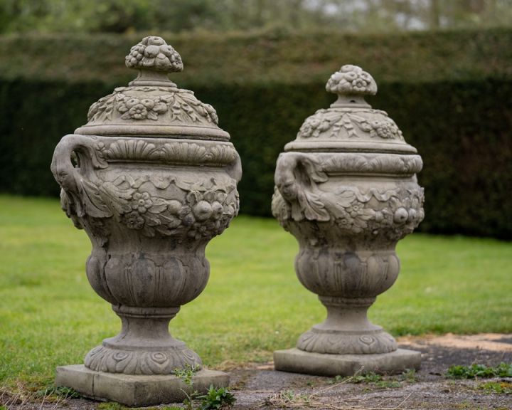 An Impressive Pair Rococo Style Terracotta Garden Urns - DGA by Tina Bird