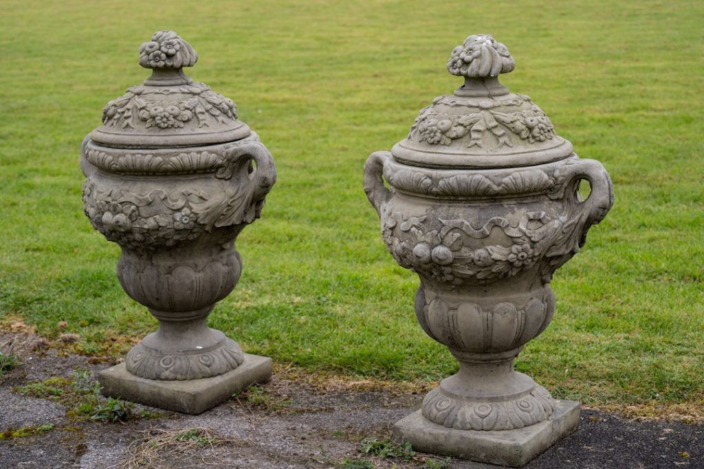 Pair of Cast Stone Garden Urns - DGA by Tina Bird