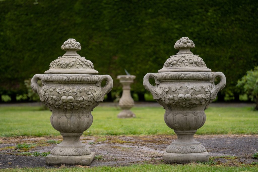 Pair of Cast Stone Garden Urns - DGA by Tina Bird