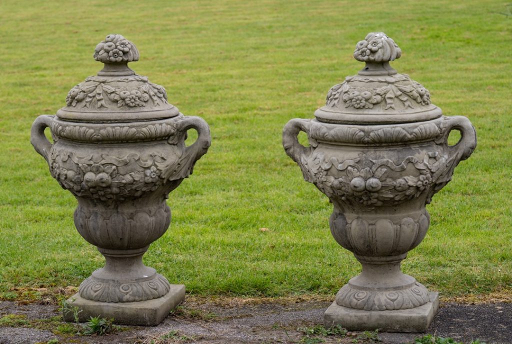 Pair of Cast Stone Garden Urns - DGA by Tina Bird