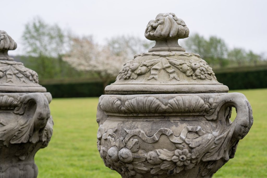 Pair of Cast Stone Garden Urns - DGA by Tina Bird