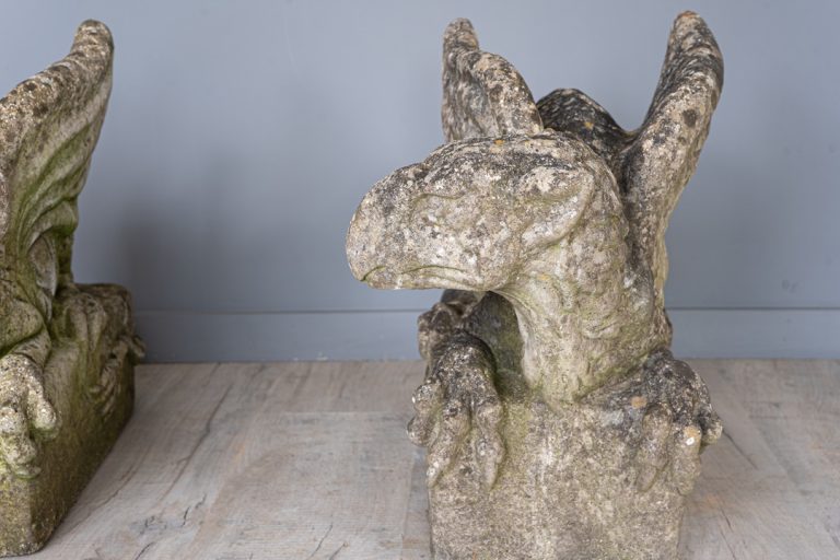 Pair Antique Garden Gatekeeper Statues - DGA by Tina Bird