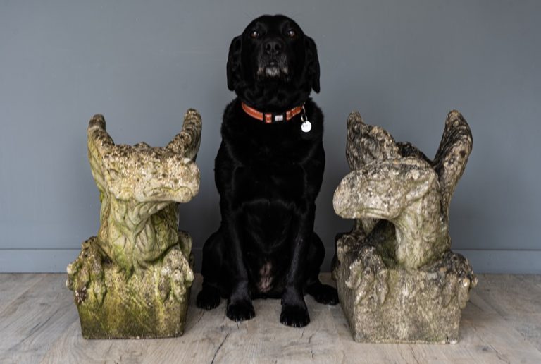 Pair Antique Garden Gatekeeper Statues - DGA by Tina Bird