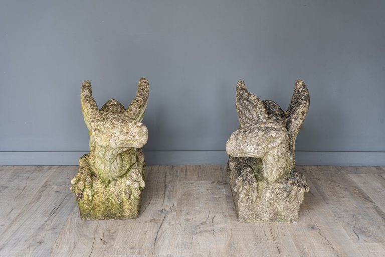 Pair Antique Garden Gatekeeper Statues - DGA by Tina Bird