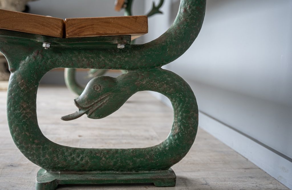 Antique Serpent Garden Bench - DGA by Tina Bird