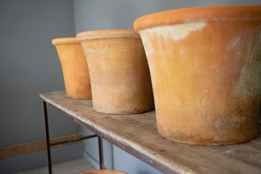 Five 16 inch Large Scale Vintage Terracotta Plants Pots - DGA by Tina Bird