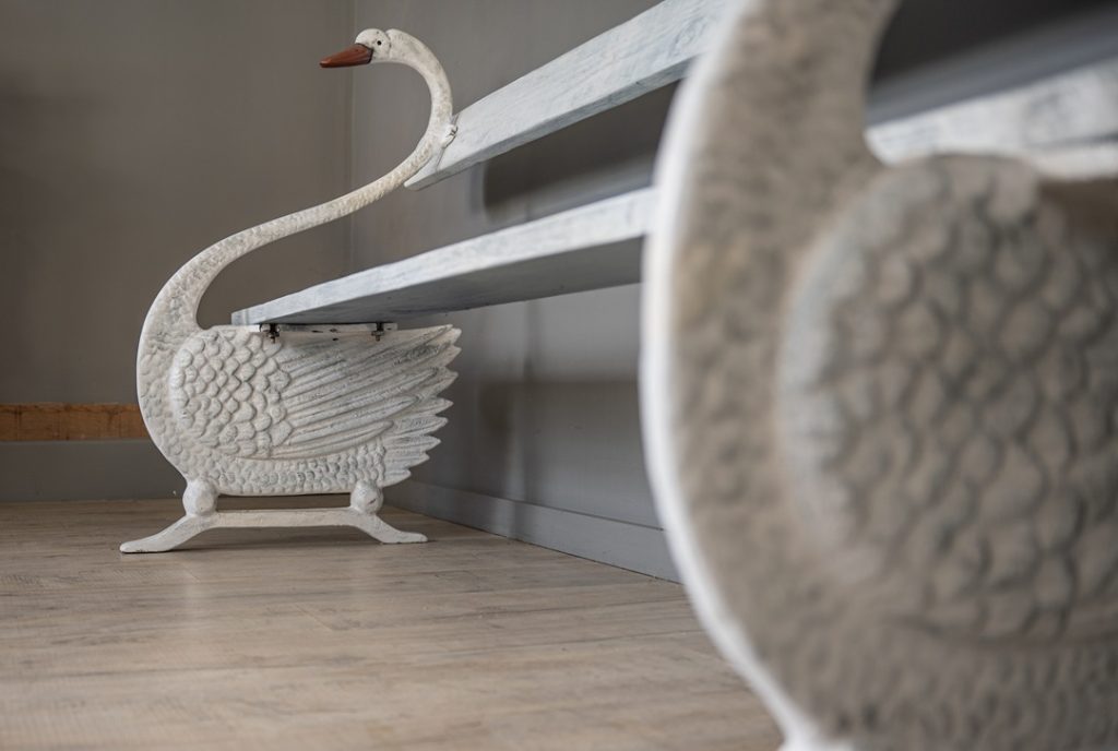 Antique Garden Swan Bench - DGA by Tina Bird