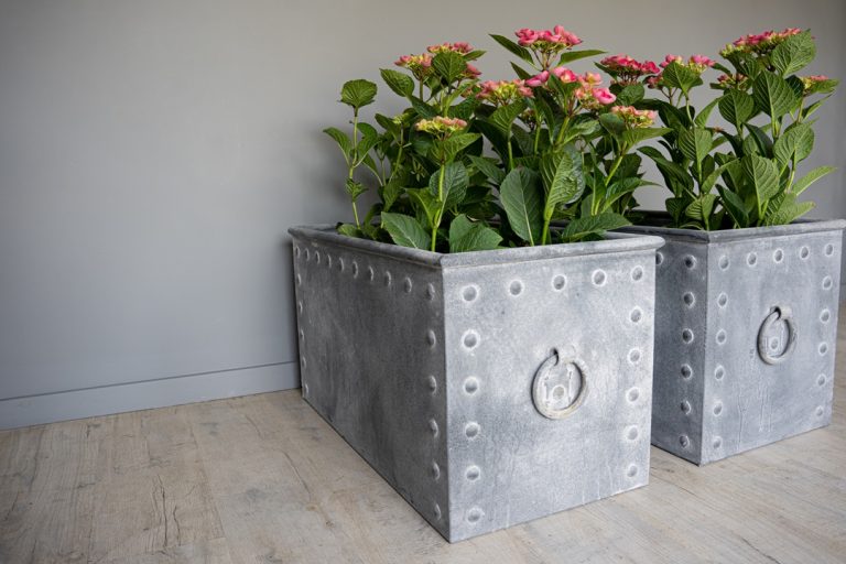 Pair of Rectangular Galvanized Planters - DGA by Tina Bird