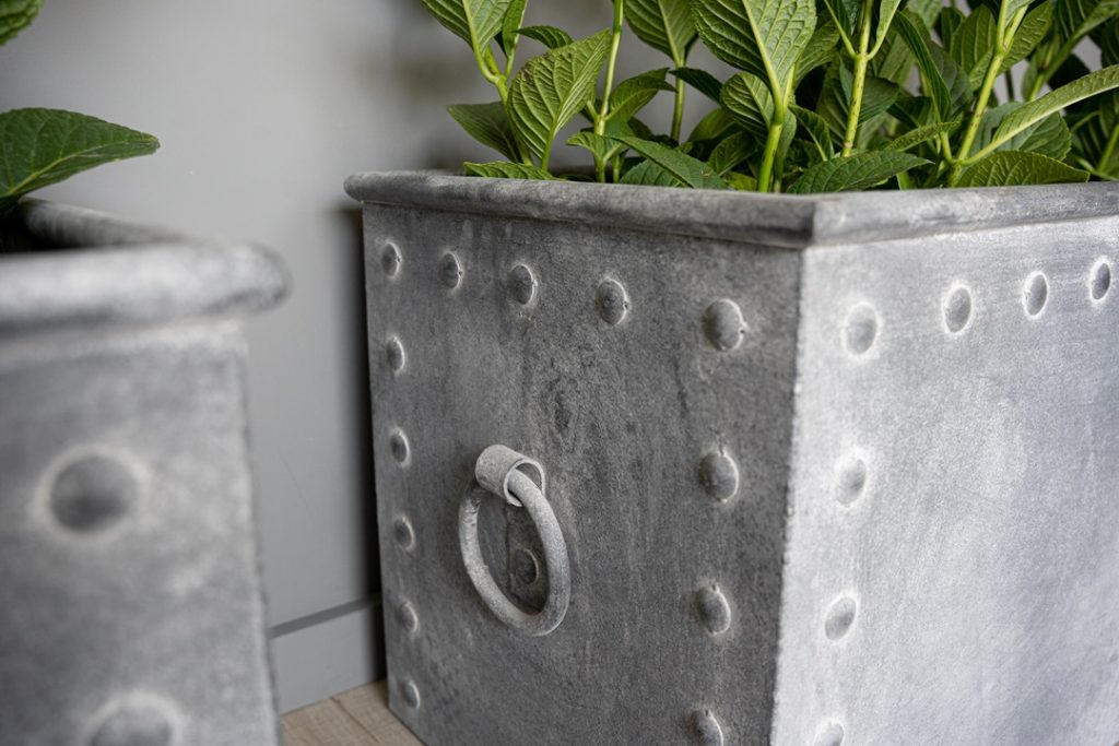 Pair of Rectangular Galvanized Planters - DGA by Tina Bird