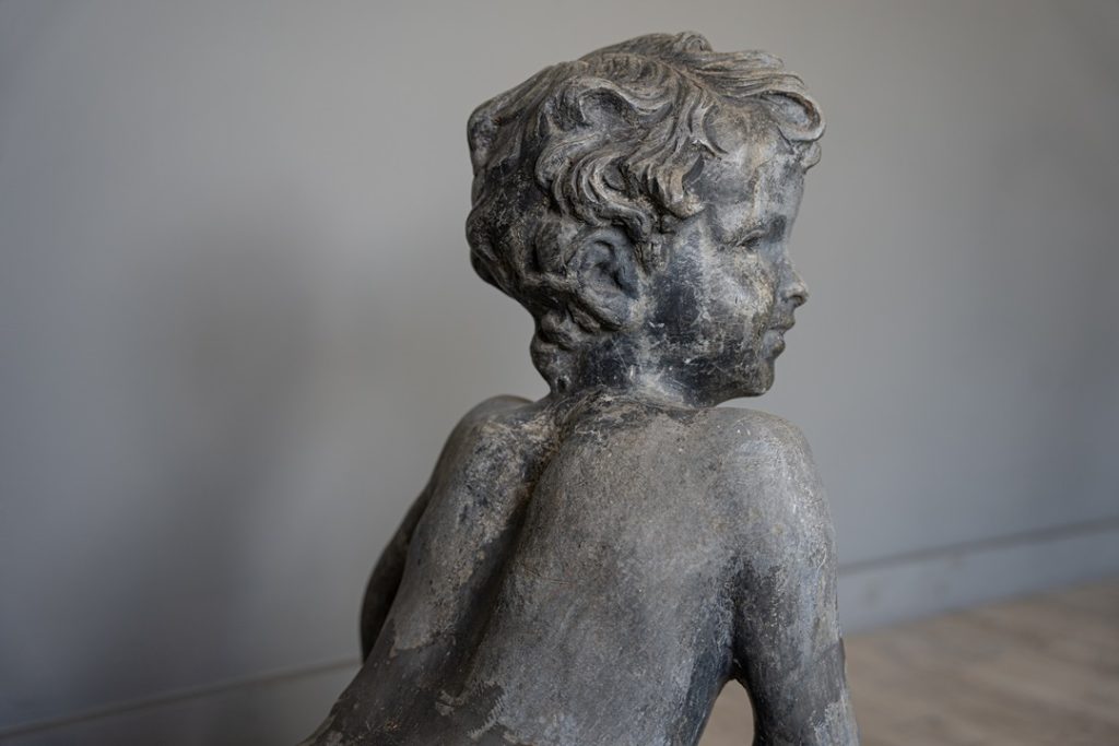Antique Lead Cherub Garden Statue - DGA by Tina Bird