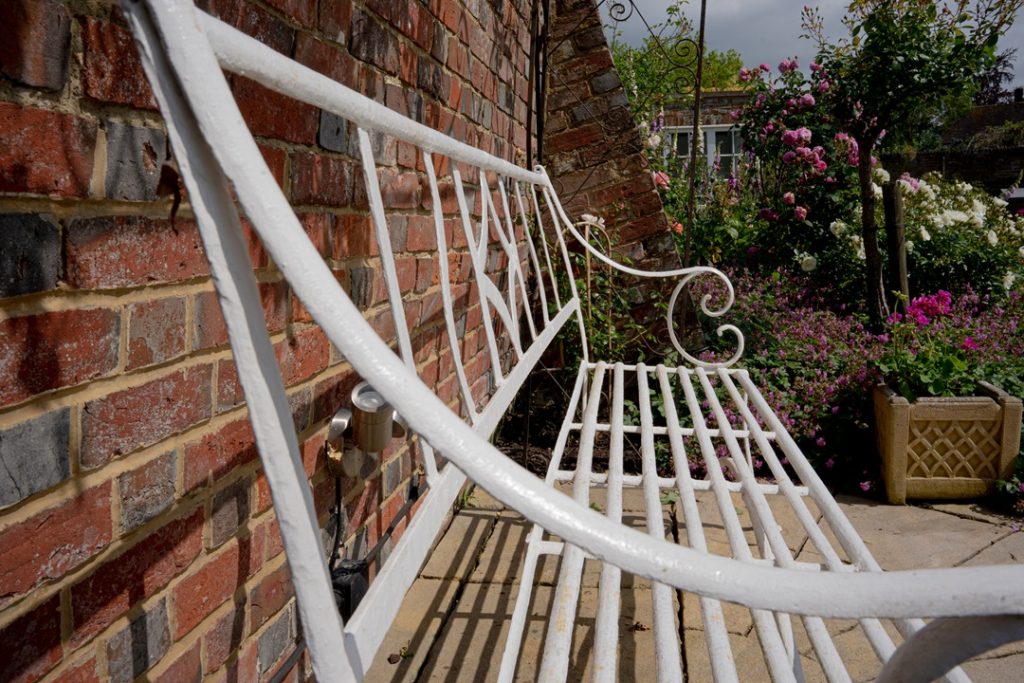 Antique Wrought Iron Garden Bench - DGA by Tina Bird