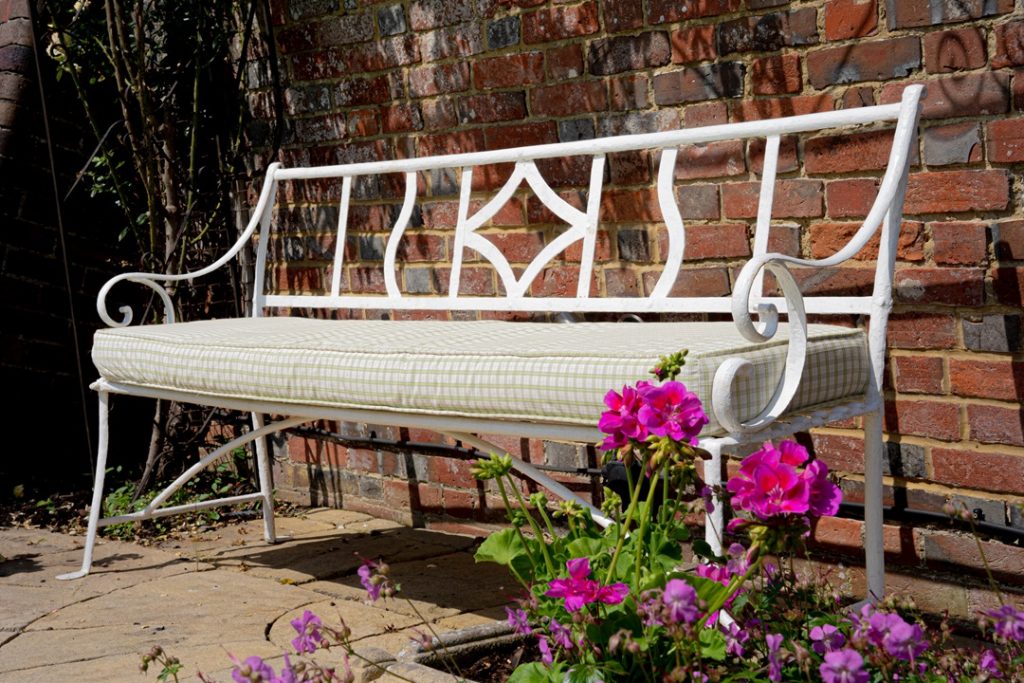Antique Wrought Iron Garden Bench - DGA by Tina Bird