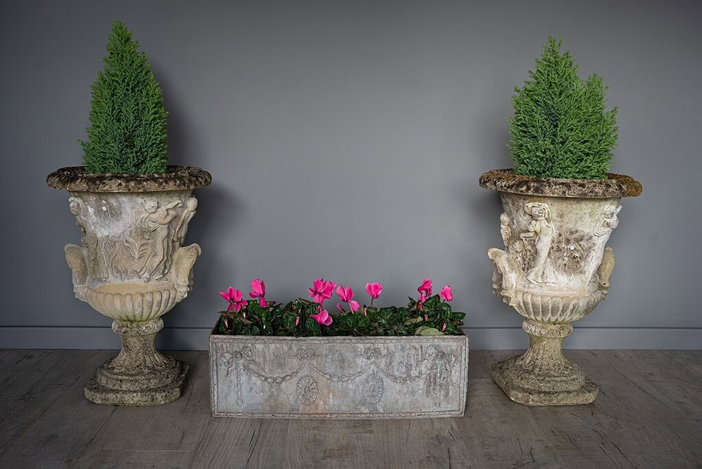 Antique Lead Rectangular Planter - DGA by Tina Bird