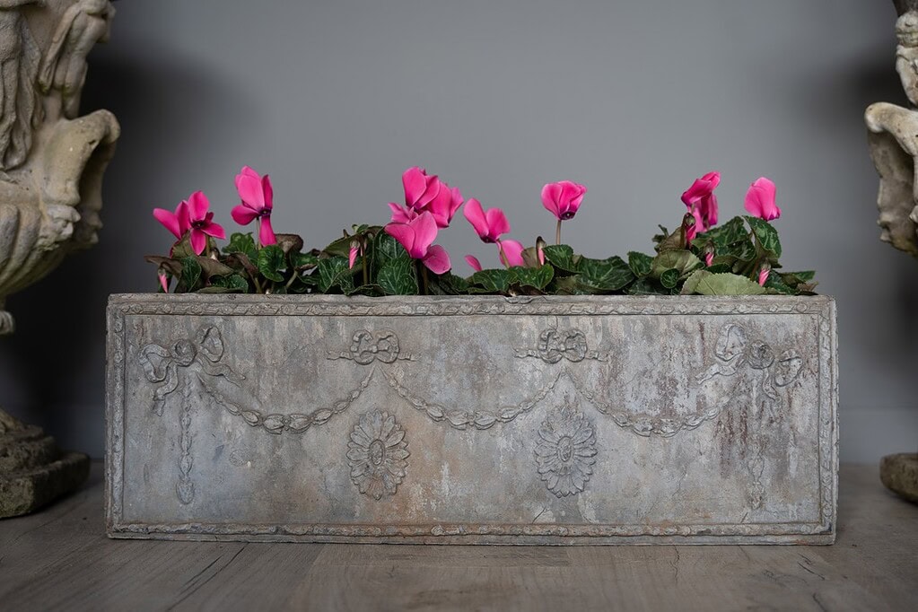 Antique Lead Rectangular Planter - DGA by Tina Bird